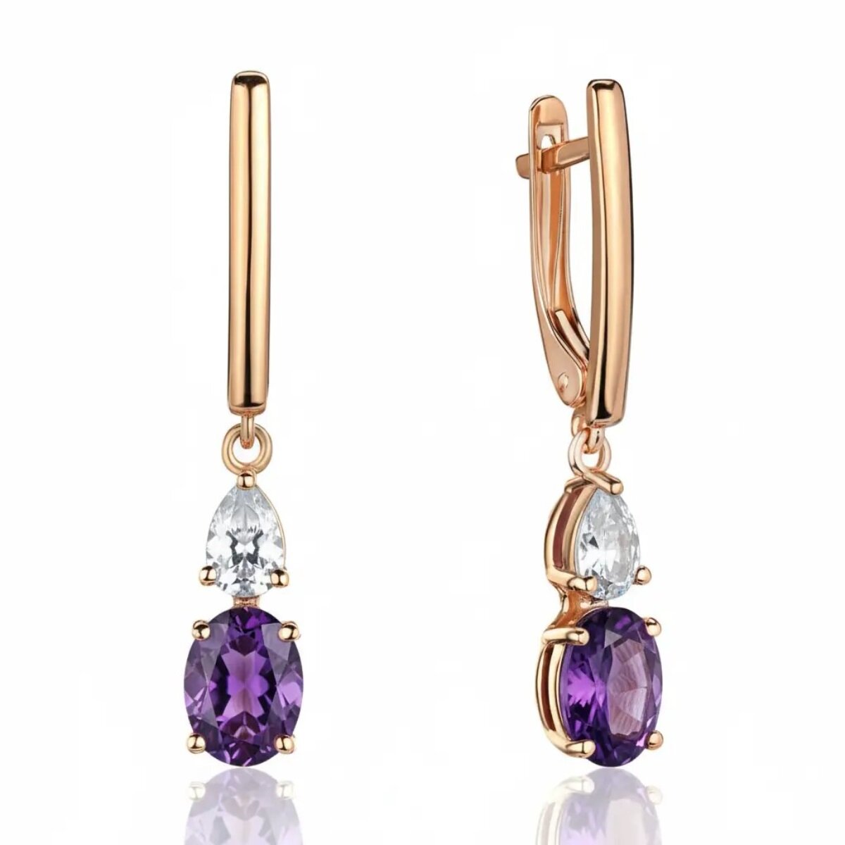 Серьги Эстет, красное золото, 585 проба