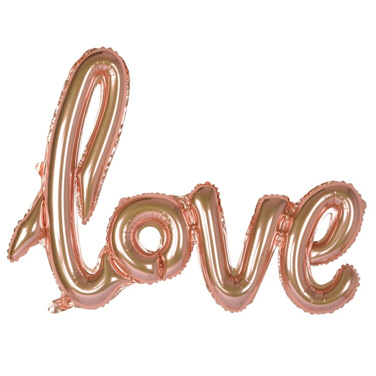 Воздушный шар фигурный love rose gold, фольгированный