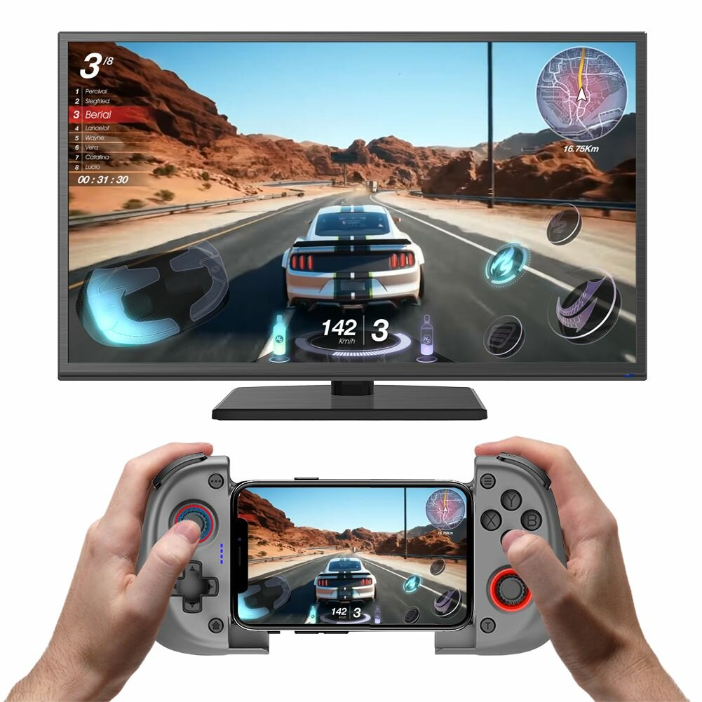 Растяжимый геймпад, совместим с Switch/Android/iOS/PC, подключение через Bluetooth 5.2 EDR/BLE