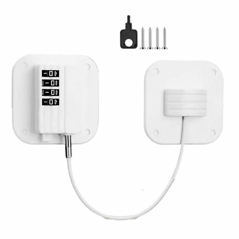 Замок для холодильника с паролем, - Большой белый