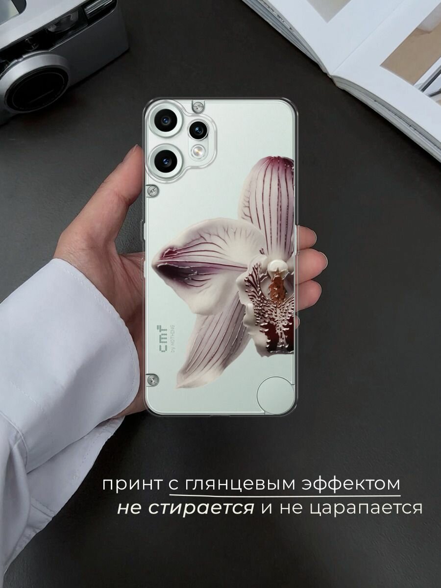 Чехол на CMF Phone 2 Pro / CMF Фон 2 Про с принтом Белая орхидея — фото 1