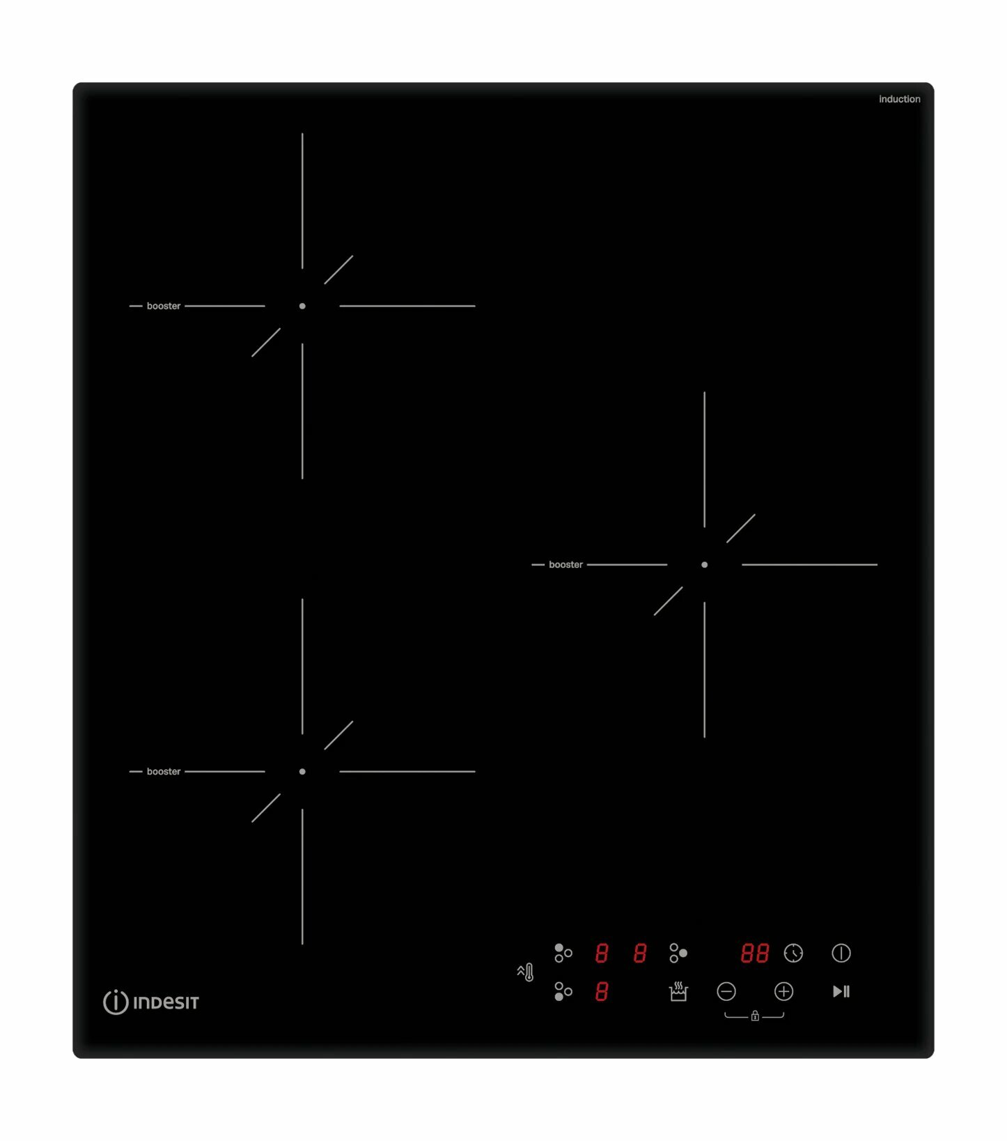 Индукционная варочная панель Indesit IS 40CQ45 NE, 3 конфорки, черный