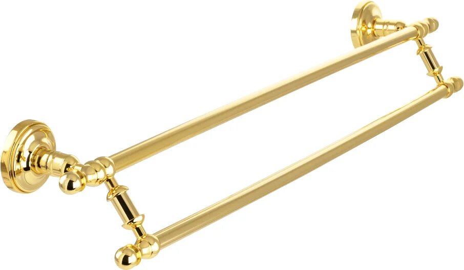 Держатель для полотенец Migliore Mirella 17335 золотой, глянцевый, латунный, держатель для полотенец в ванную, двойной, круглый, в стиле ретро