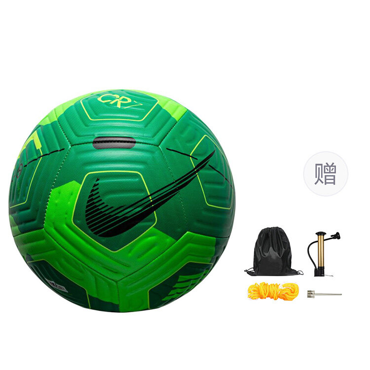 Мяч для футбола унисекс Nike CR7 Series, размер S EU, резиновый, зеленый, сшитый машинной стежкой