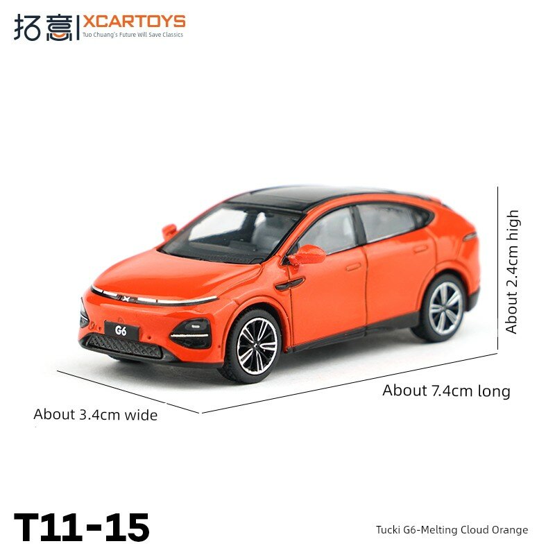 Модель автомобиля из сплава Tuoyi 1/64 Xpeng G6, новая энергетическая трамвайная миниатюрная модель, искусственный
