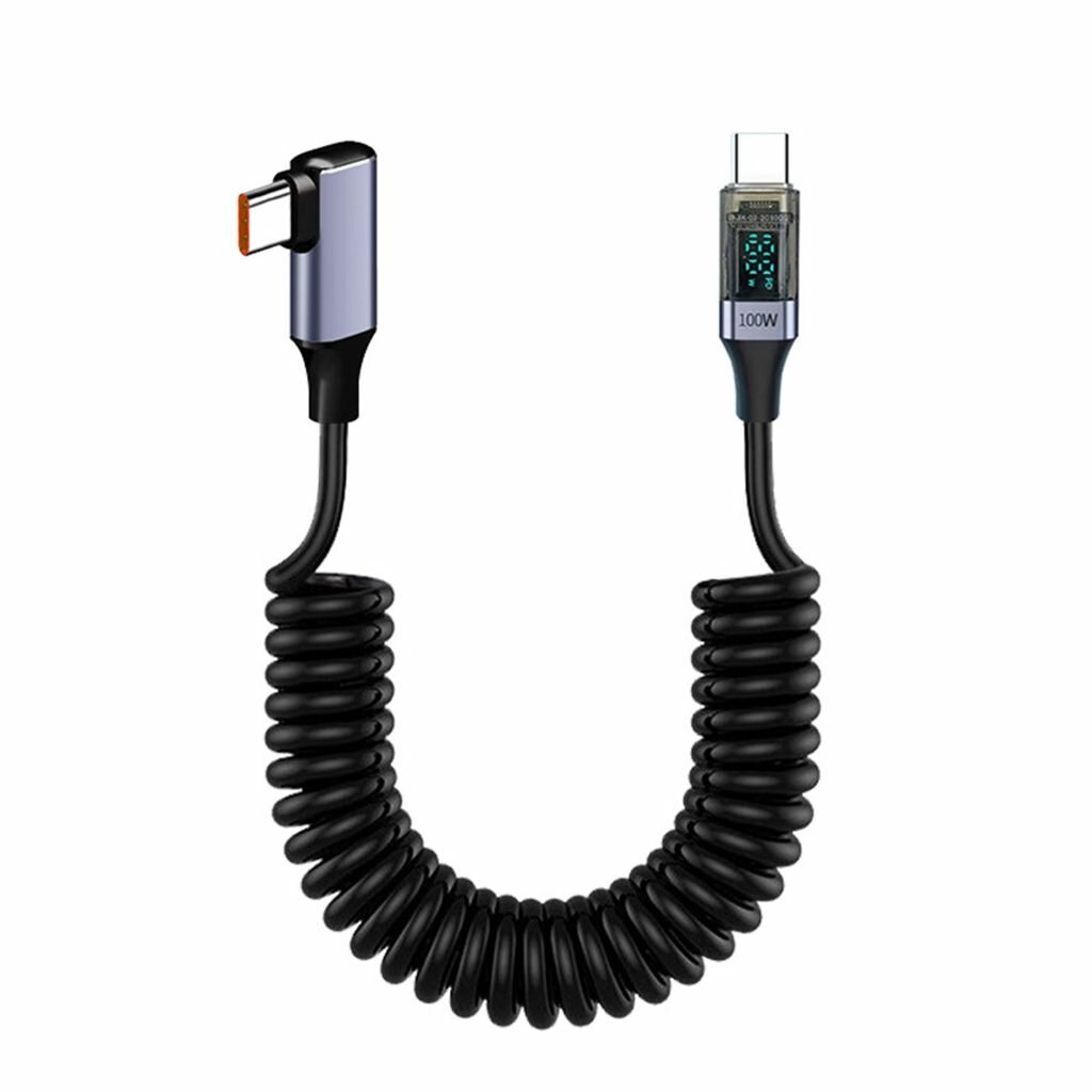 Кабель USB Type-C 90 PD100W с цифровым дисплеем для быстрой зарядки