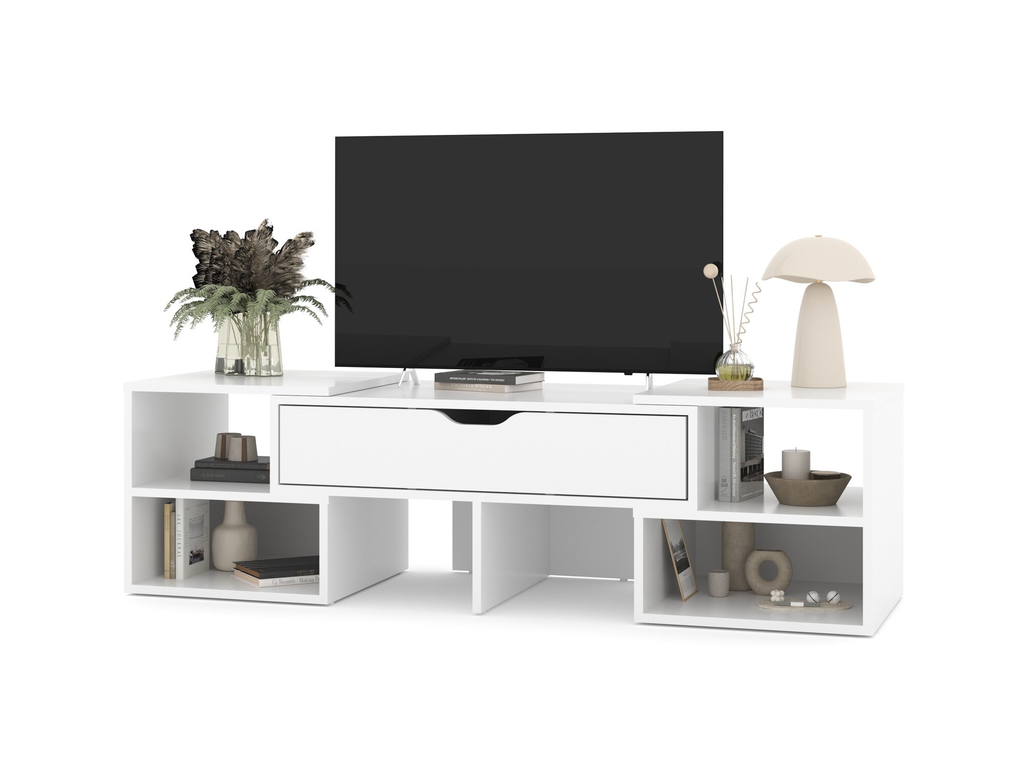 Есэндвич Смарт 6 Тумба под телевизор прямая/угловая 140х45х40 см (Белый)