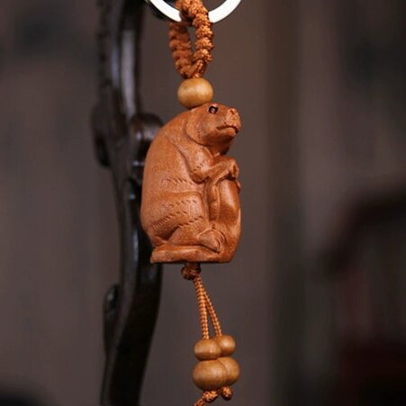 Персонализированные резные подвески из персикового дерева с изображением знаков зодиака: Крыса, Бык, Тигр, Кролик,