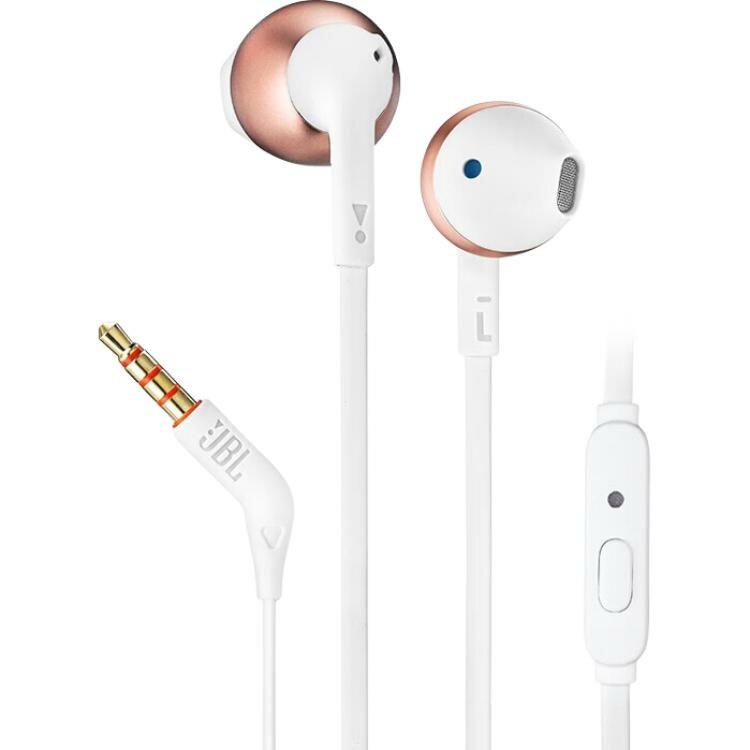 Наушники JBL проводные внутриканальные, rose gold, высокая точность звука