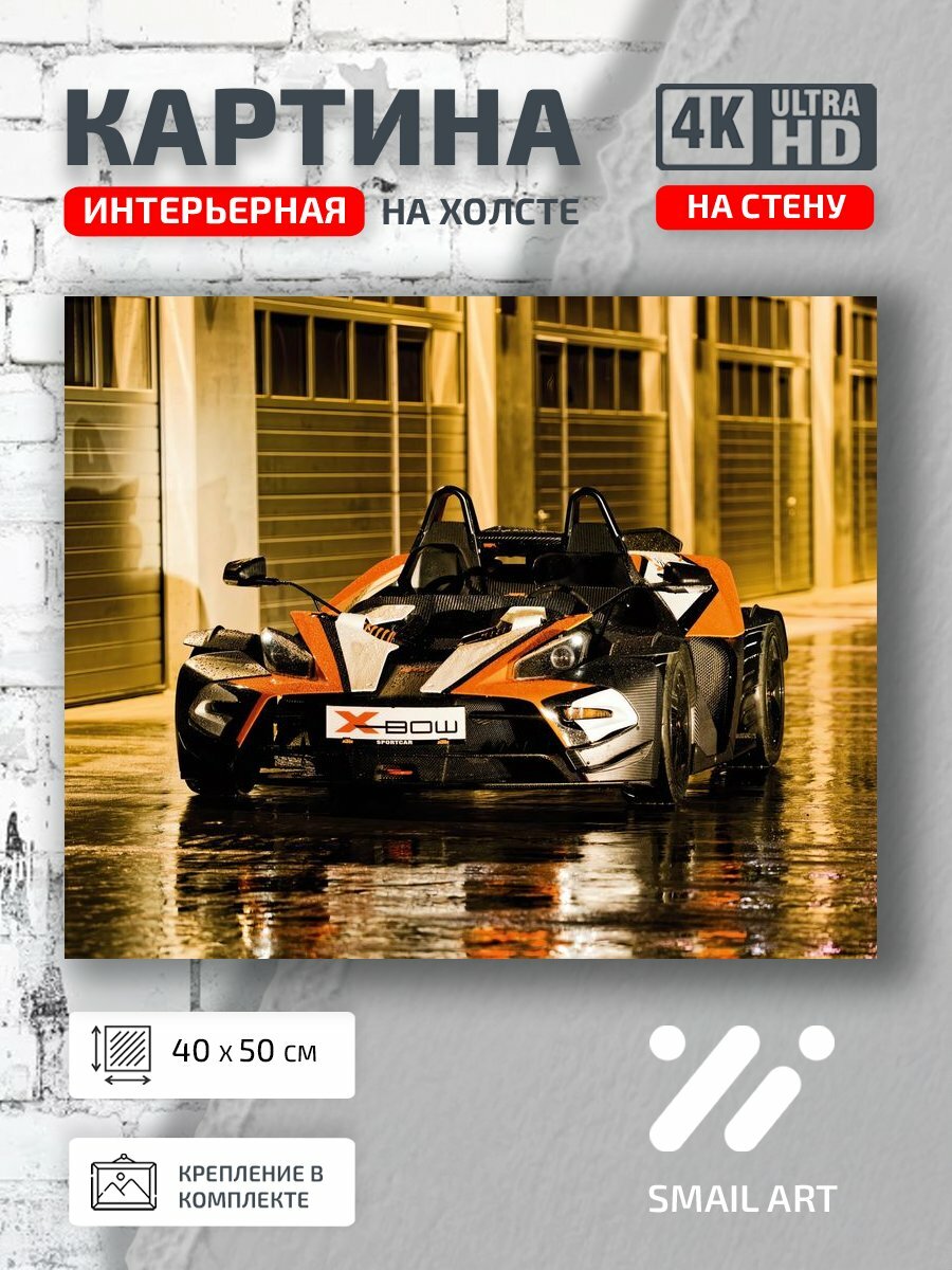 Картина на холсте интерьерная 40 на 50 на стену Дождя Car для киномана авто дизайн интерьер