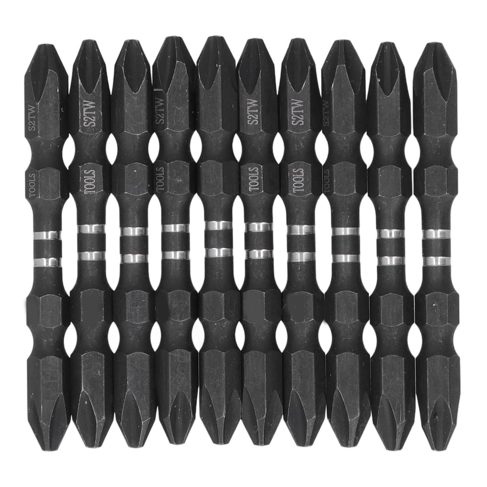 10 шт, двусторонняя магнитная отвертка PH2, 1/4 дюйма, набор ручных инструментов с шестигранным хвостовиком, большая головка