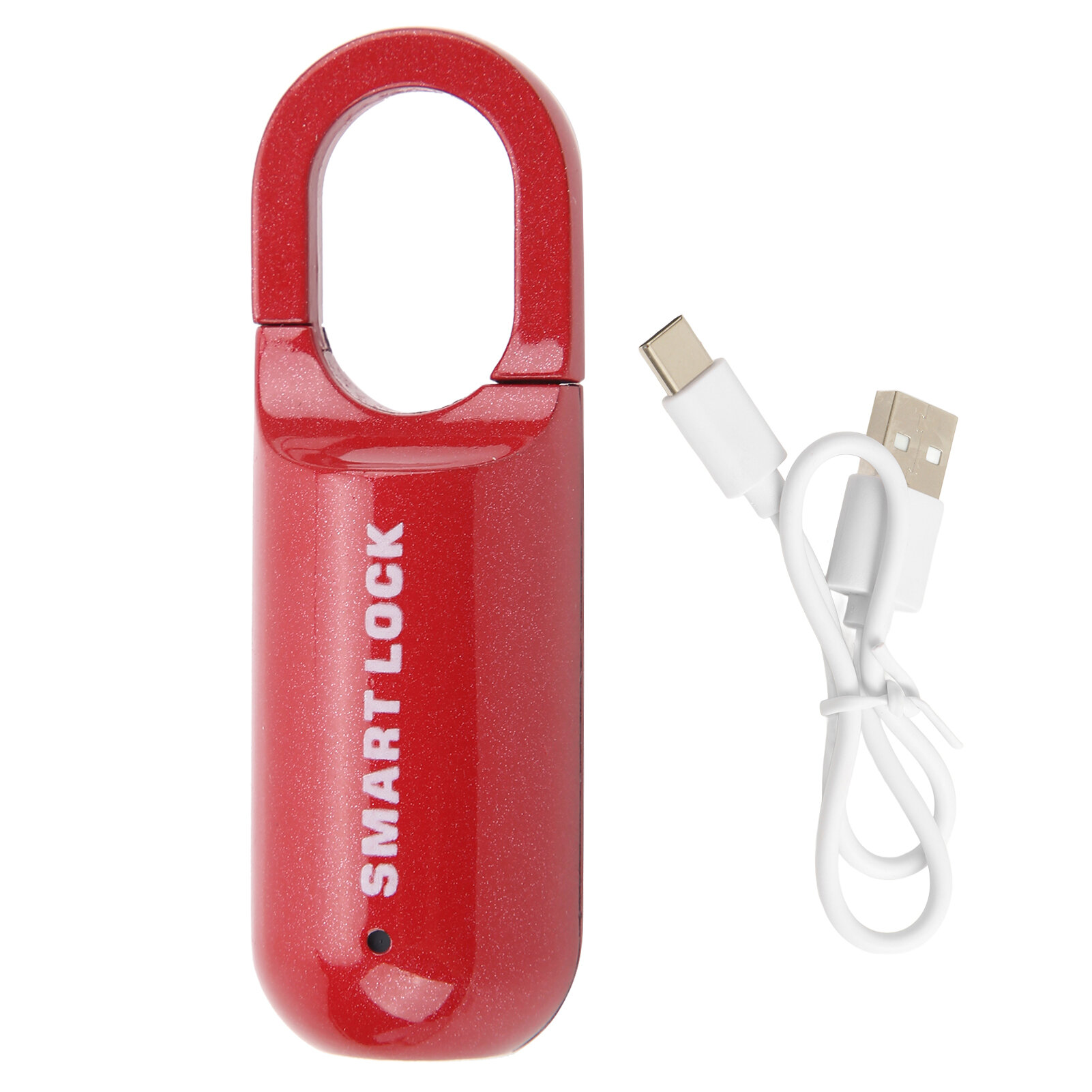 Замок с отпечатком пальца, противоугонный, USB, перезаряжаемый, для багажного кейса (красный)