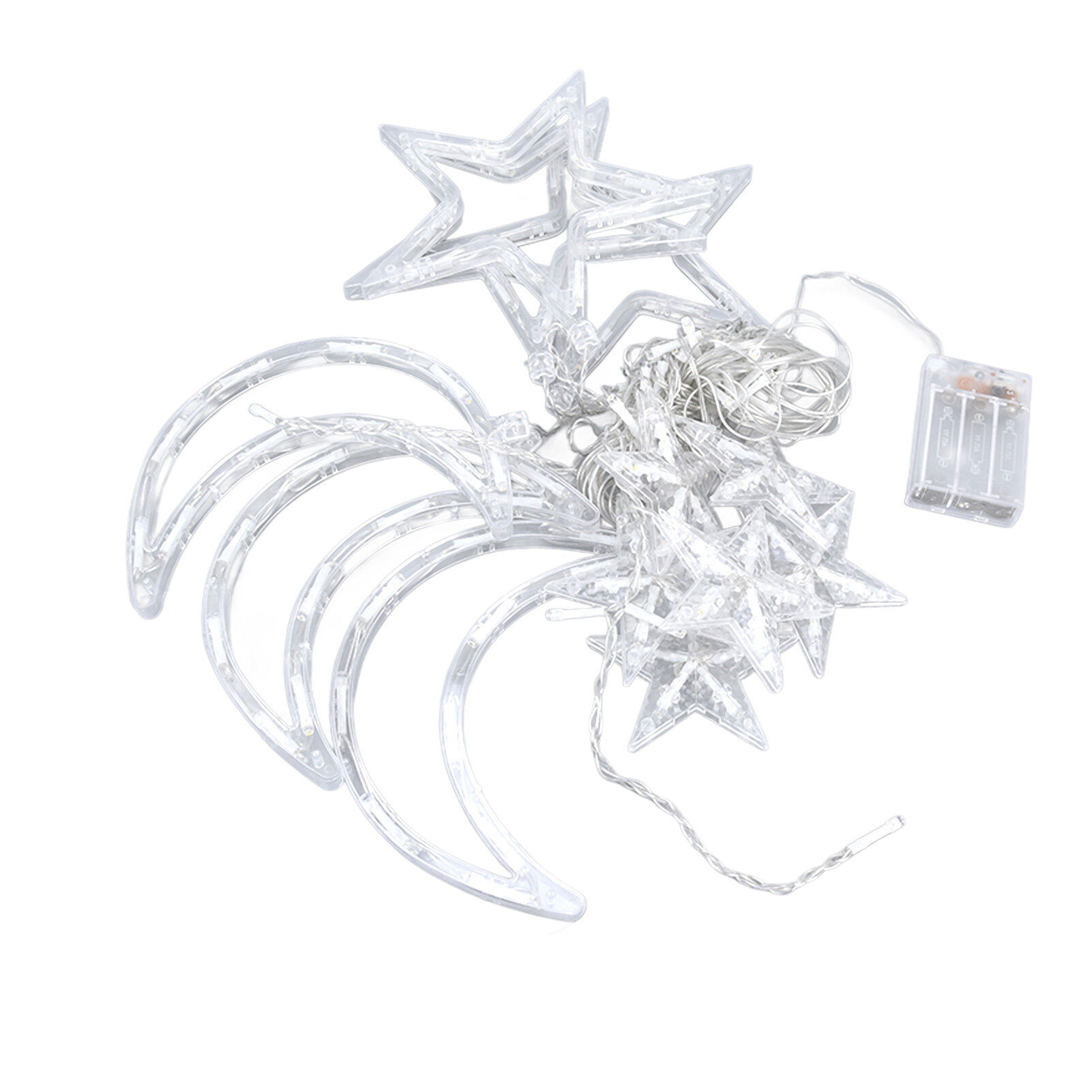 Гирлянда для штор "Звезда, Луна" с романтической атмосферой, 2 режима освещения, 126 светодиодных гирлянд для штор "Рамадан" для свадеб, дней рождения