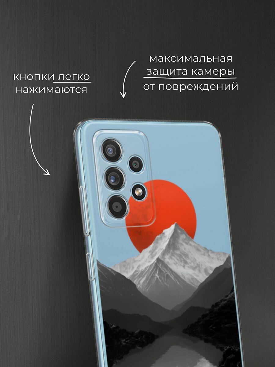 Чехол на Samsung Galaxy A52/A52s / Самсунг Галакси А52/A52s с принтом Белая гора 2, прозрачный — фото 1