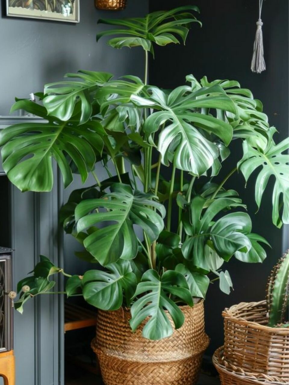 Монстера GREEN TOWN, ампельная пальма, живая, 28 см, в горшке