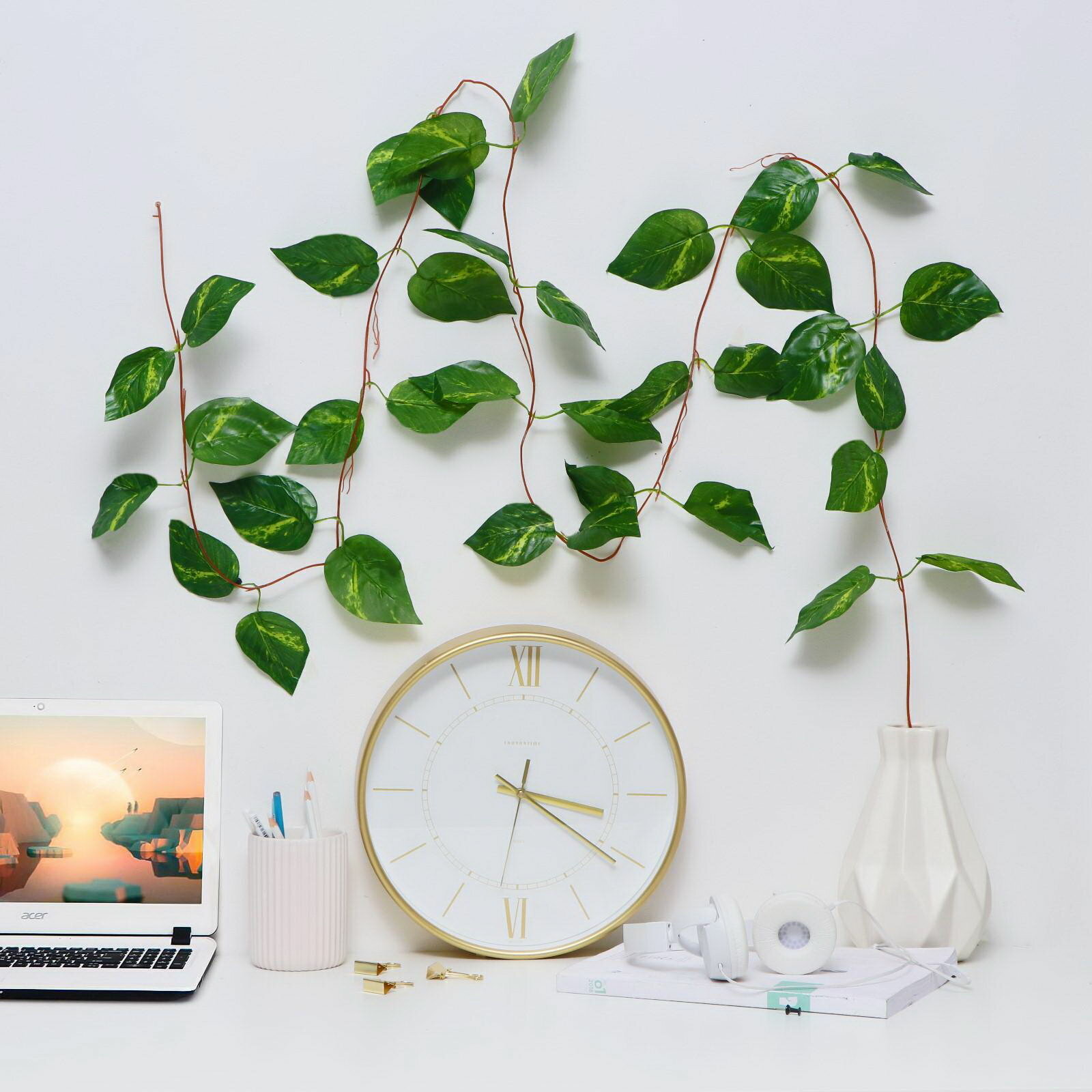 Лиана искусственная "Лист с полоской", 250 см, материал стебля: пластик, 5 шт.