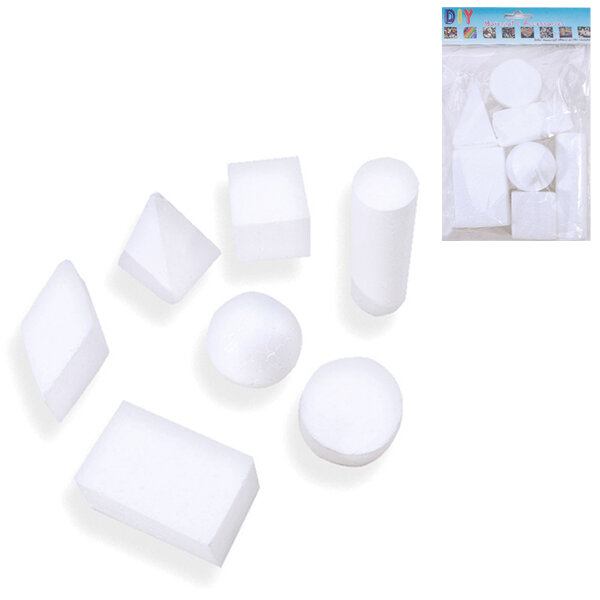 Набор пенопластовых заготовок Mazari "Геометрические фигуры" 7 штук в наборе, количество: 2 штуки