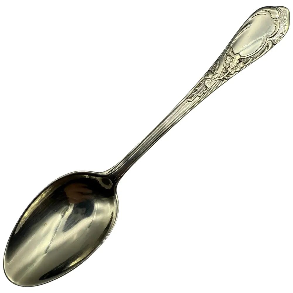 Ложка чайная "Дубок", 14 см, серебро 0.875, 1957 г. З-д им. Дзержинского (КИIВ 7), СССР