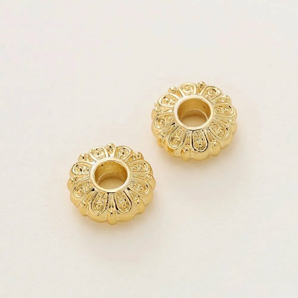 Бусины для рукоделия, цвет золота 18k,10шт.