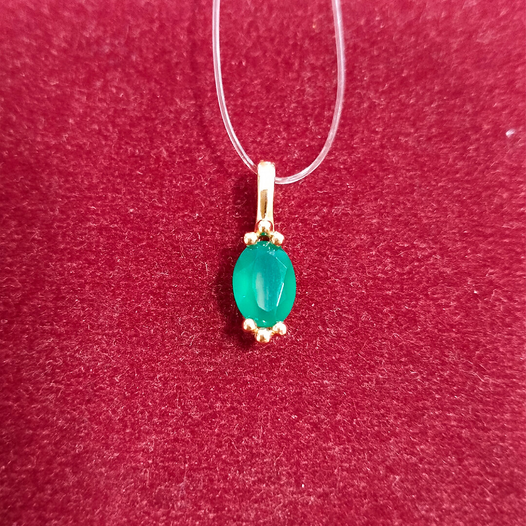 Подвеска, красное золото, 585 проба, оникс