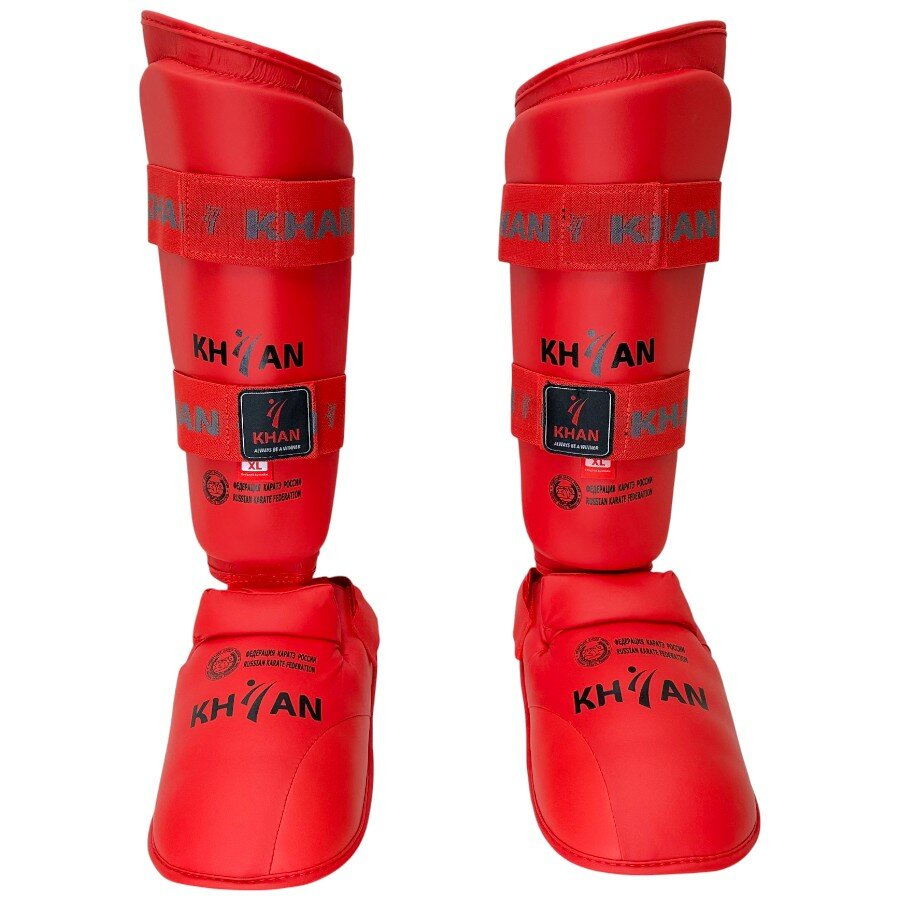 Защита голени и стопы для каратэ Khan ФКР V2 красный, M