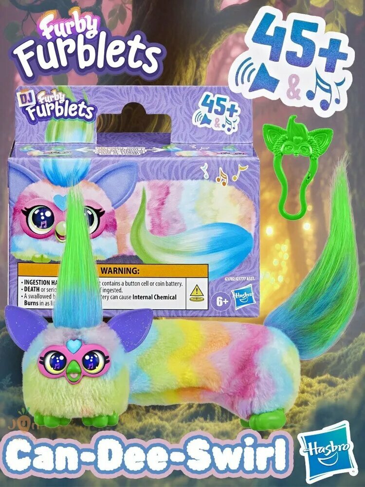 Ферби пикси Hasbro Furby DJ Furblets Can-Dee-Swirl G1782 / детская интерактивная игрушка, Умеет петь, имеет мягкое тело, подходит для развивающих игрушек старше 3 лет