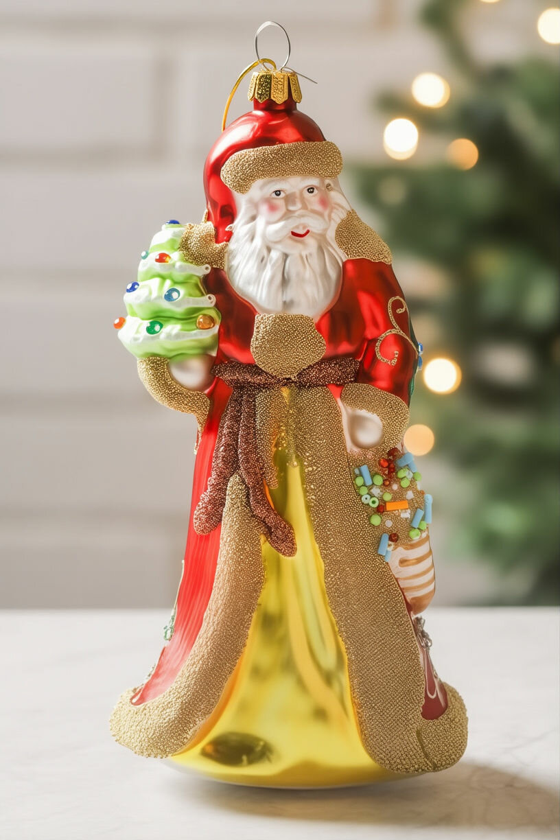 Ёлочная игрушка морозко на пороге, стекло, 16 см, Winter Deco 4060447