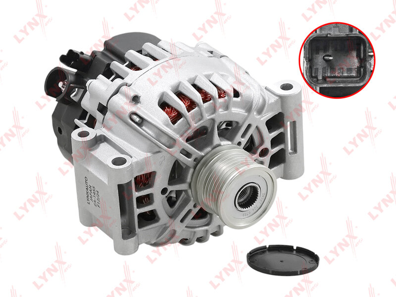 Генератор LYNXauto EA-1455. Для: CITROEN C4 Picasso I-II 1.6 10> / Ds3 1.4-1.6 10-15 / C5 III 1.6 10-16, PEUGEOT 308 1.6 07-21 / 207 1.4-1.6 07-13 / 2