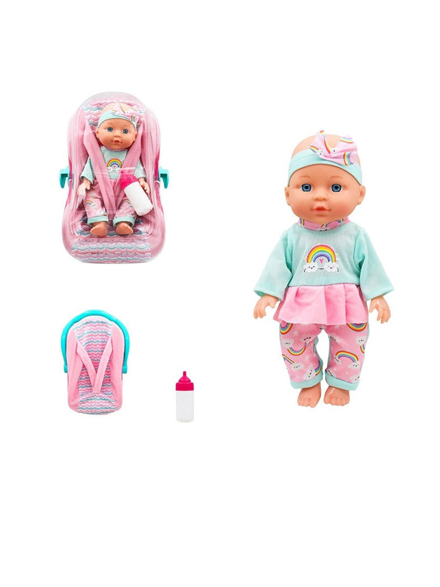 Lunabebe Пупс 29 см с аксессуарами и переноской 30 см HX860-5 с 3 лет