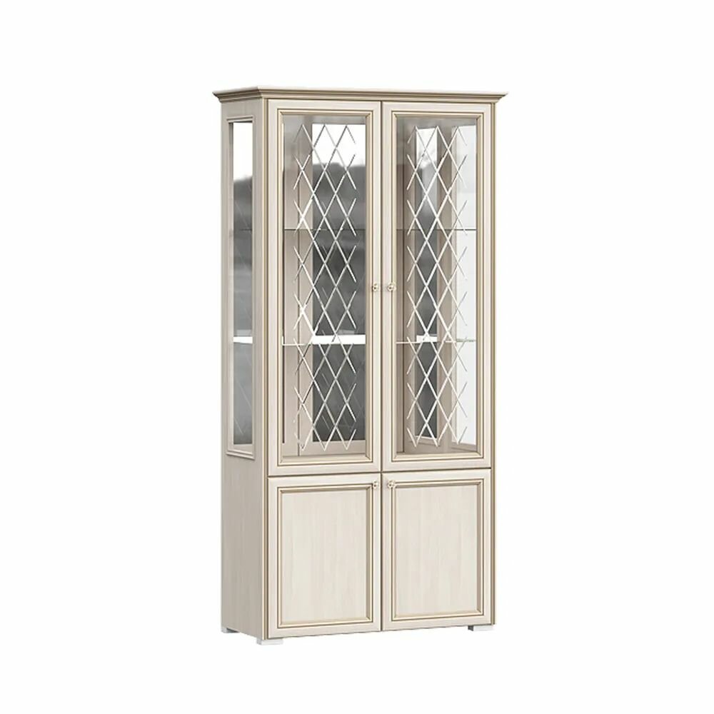 Парма (гостиная) Шкаф-стекло (Сандал светлый)