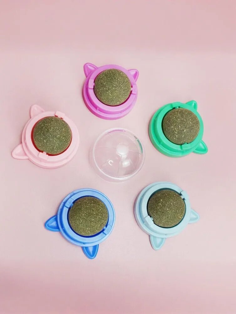 Вращающаяся игрушка для кошек с кошачьей мятой и мячиком для жевания саморазвлекающий мяч-антистресс