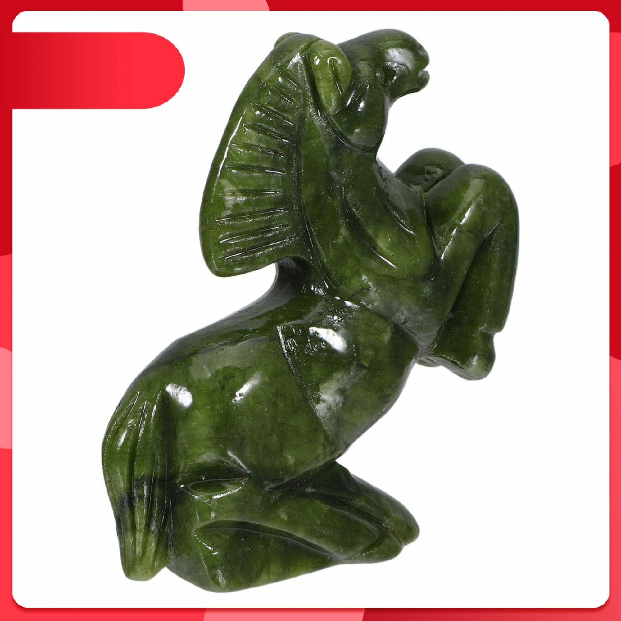 9.00X7.00X2.00 см, используется для декора дома и офиса, коллекционная скульптура, зеленый стеклянный конный монумент.