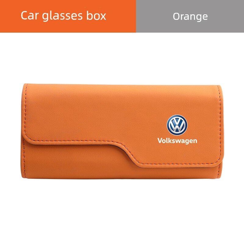 Автомобильный держатель для очков с логотипом Volkswagen для моделей Пассат Бора - цвет амбер-оранжевый, подходит ко