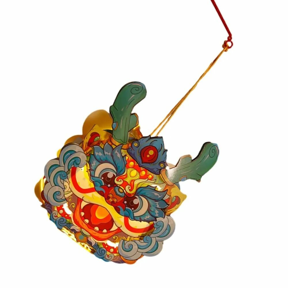 Бумажный светильник "Дракон", - Синий дракон