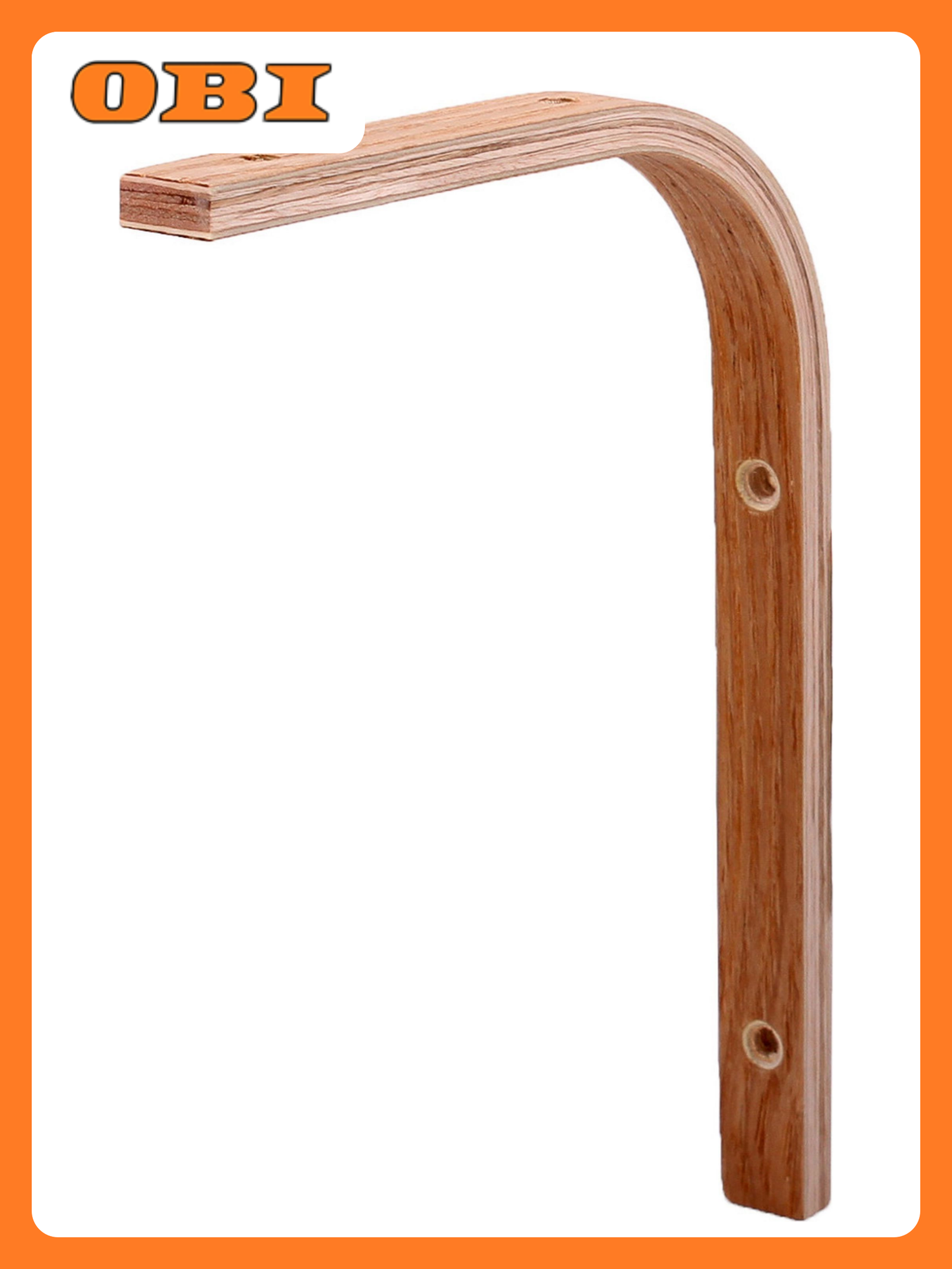 Кронштейн для полки Larvij MKB, дерево, коричневый, 200x150x20 мм, 20 шт.