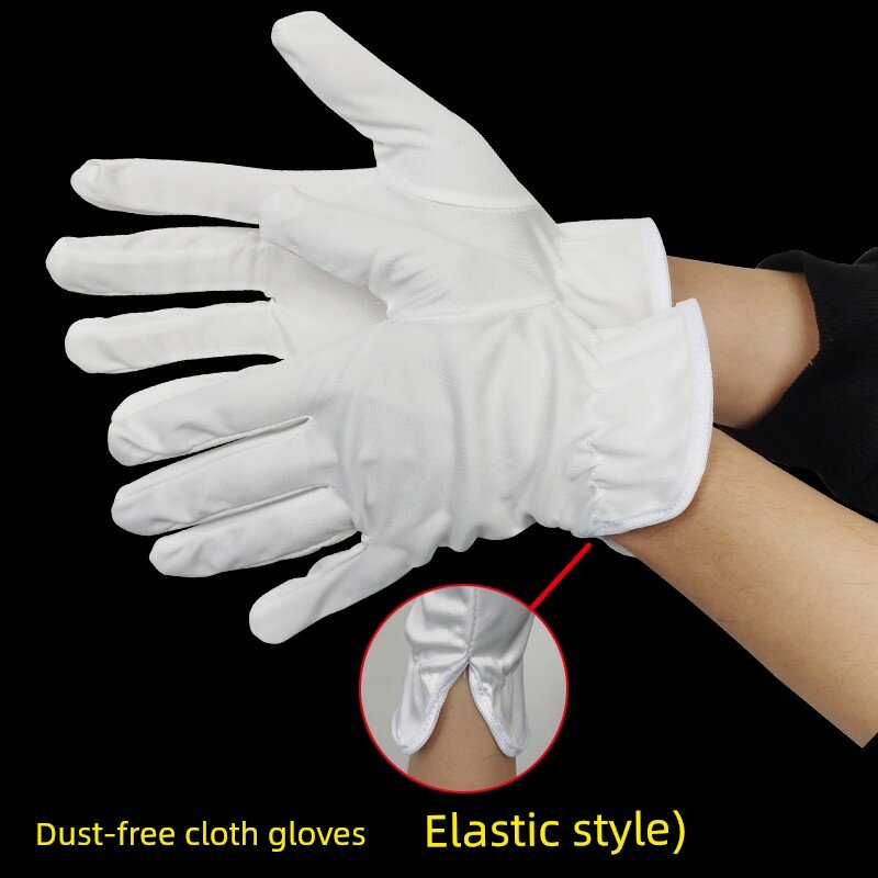 Перчатки из микрофибры безворсовые, утолщенные белые перчатки из полиэстера для чистки в мастерских, для чистки