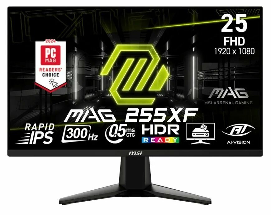 25" Монитор MAG255-XF/HDR10/300Hz/0.5ms GTG/Rapid IPS, черный матовый
