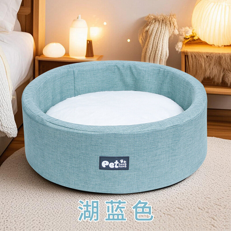 Кошачье гнездо на все времена года, круглое гнездо, утолщенный зимний теплый коврик для собак, собачья кровать, гнездо