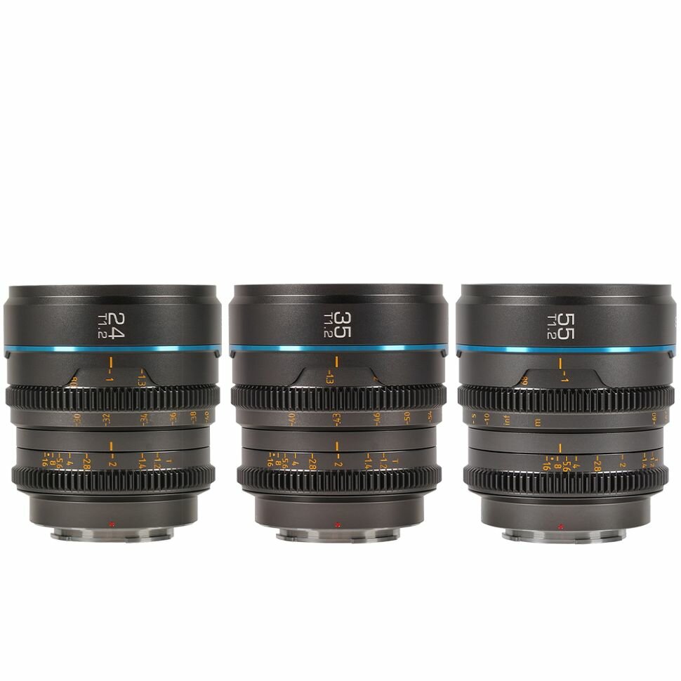 Комплект объективов Sirui Nightwalker 24/35/55mm T1.2 S35 L-mount Серый