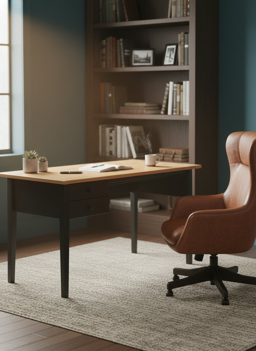 Стол письменный Arkelstorp/Аркельсторп (Вухтым), 140x70, черный и светло-коричневый