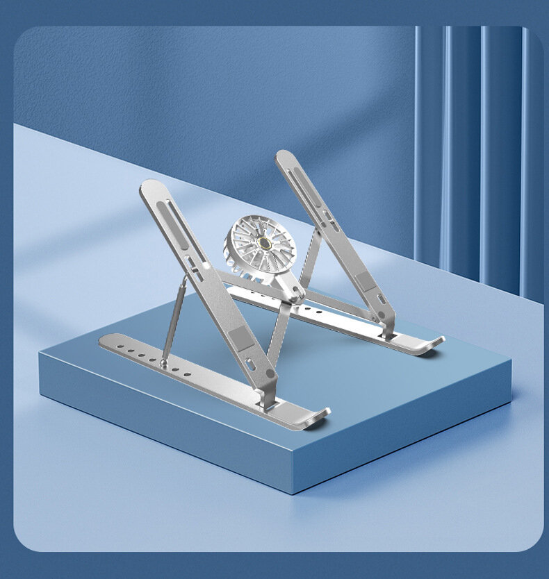 Охлаждающий кронштейн для ноутбука из алюминиевого сплава с вентилятором, портативный подъемный кронштейн для хранения,