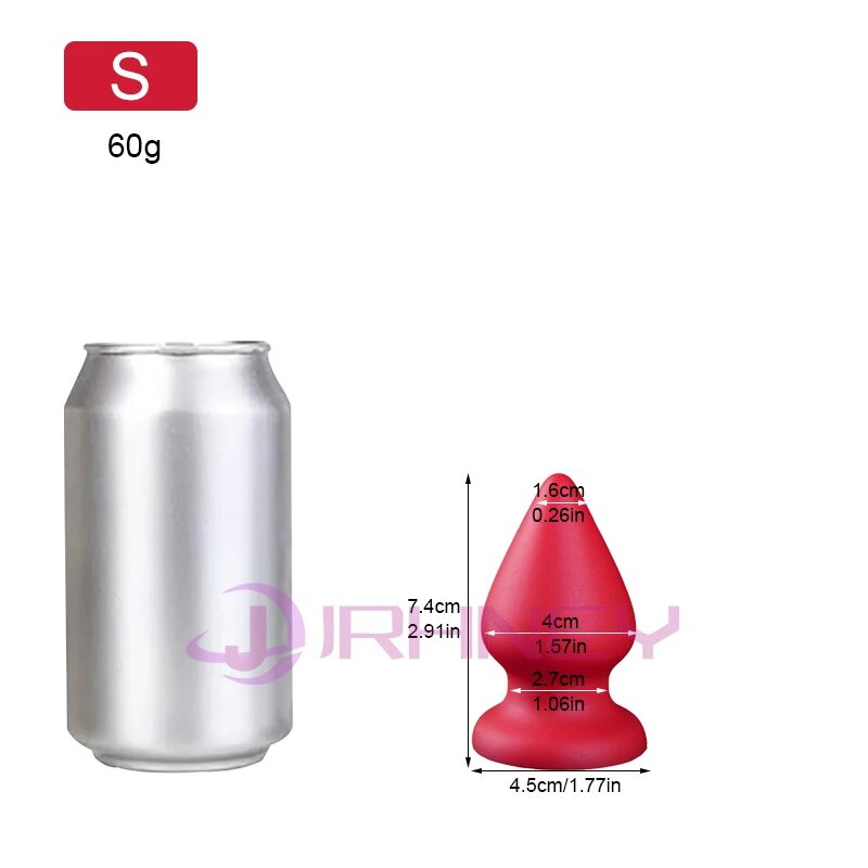 4-10,5 см огромная анальная пробка, мягкий силиконовый анальный фаллоимитатор с присоской, Red S