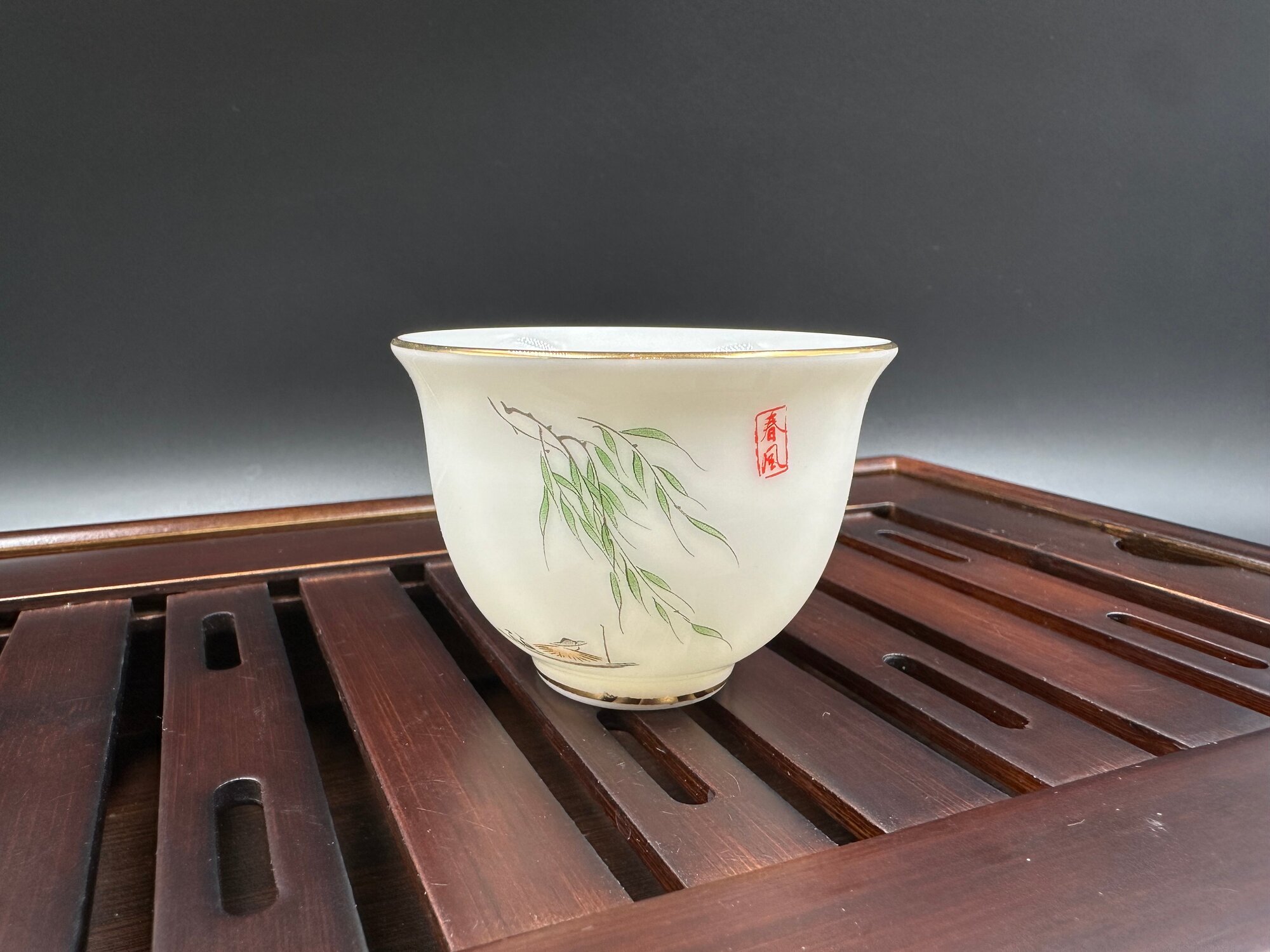 Пиала "Тихая заводь", форма бутона, 60мл. Фарфоровая пиала для чайной церемонии