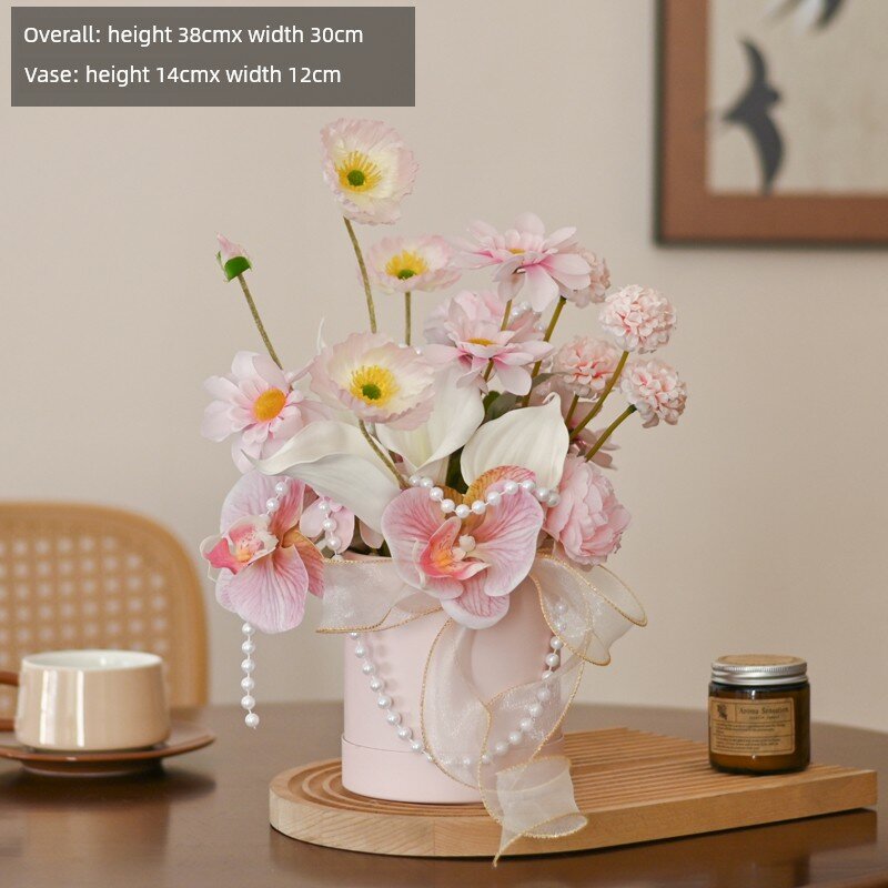 Искусственный букет цветов в розовом с элегантностью бабочки-орхидеи, крупный размер, для дома