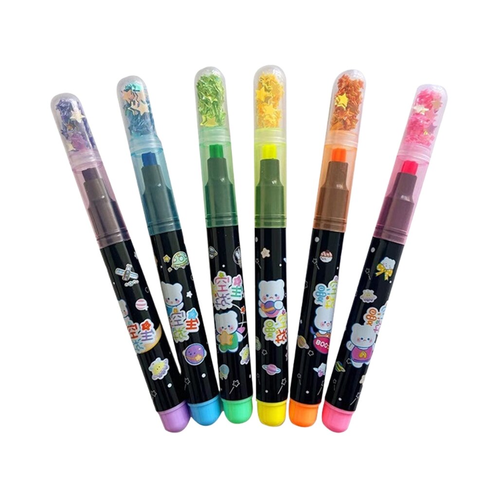 Карандаши-маркеры со звездной печатью, 6 делений, красочные художественные маркеры для студентов, поделок