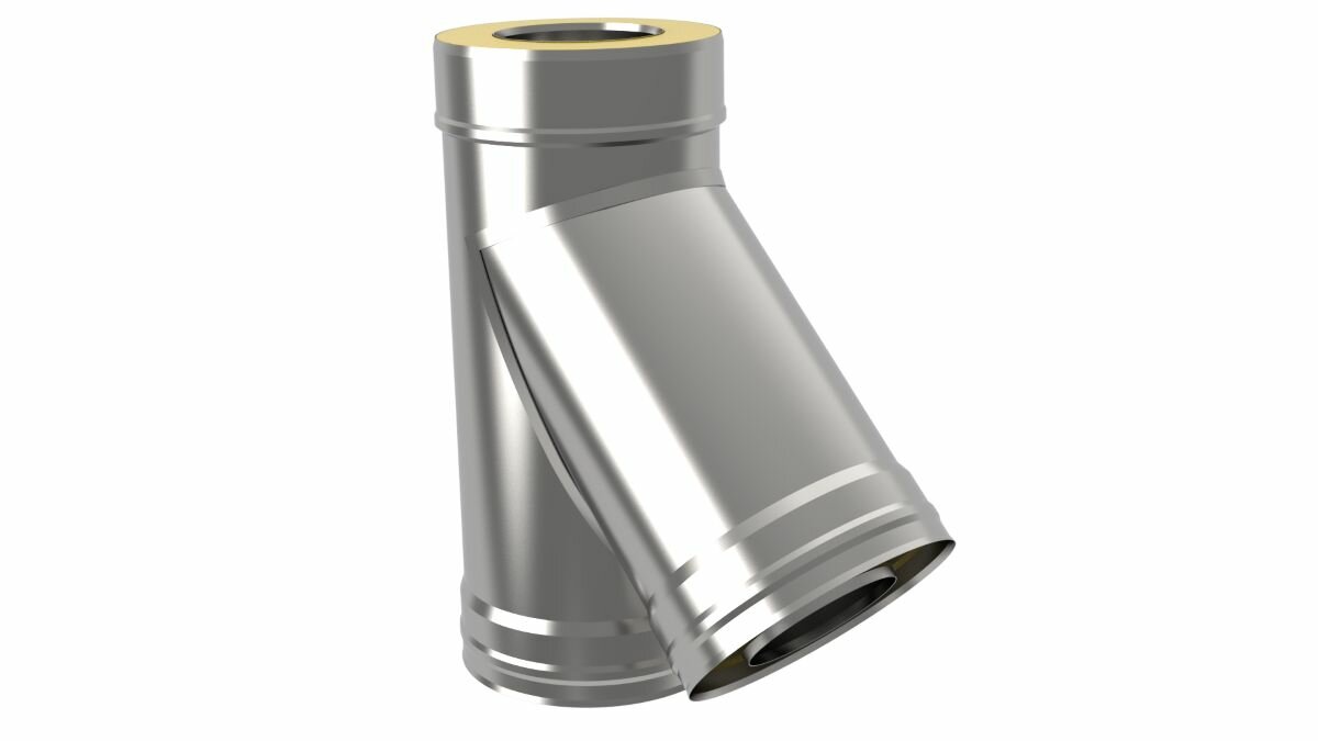 Сэндвич-тройник 135*, ф 120х200, AISI 439/439, 1,0мм/0,5мм, (К), h 463мм