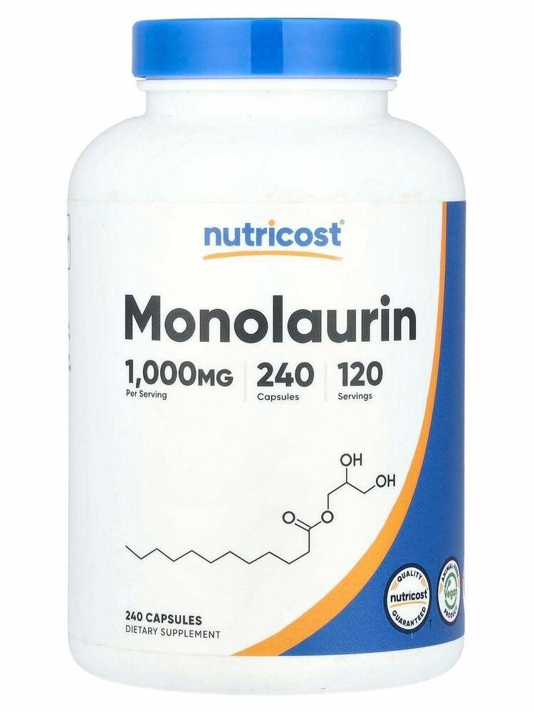 Монолаурин, 240 капсул (500 мг на капсулу), Nutricost