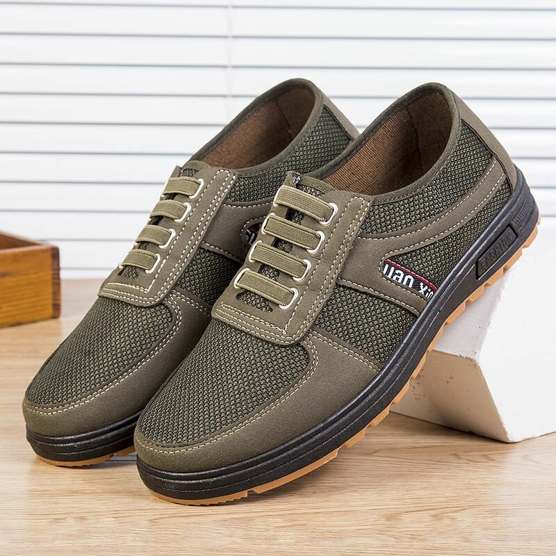 Новые старые пекинские тканевые туфли для мужчин, рабочие туфли с коровьей подошвой, холщовые туфли, дышащие, нескользящие, с мягкой подошвой, повседневные туфли для папы на все сезоны