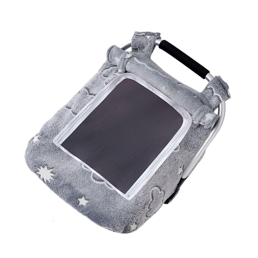 Фланелевый чехол для люльки с полной защитой, дышащий и эластичный, - серые облака