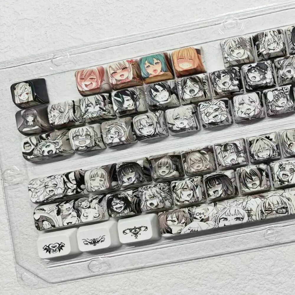 Кейкапы с аниме-персонажами; 112 шт; профиль XDA; материал PBT, термосублимация